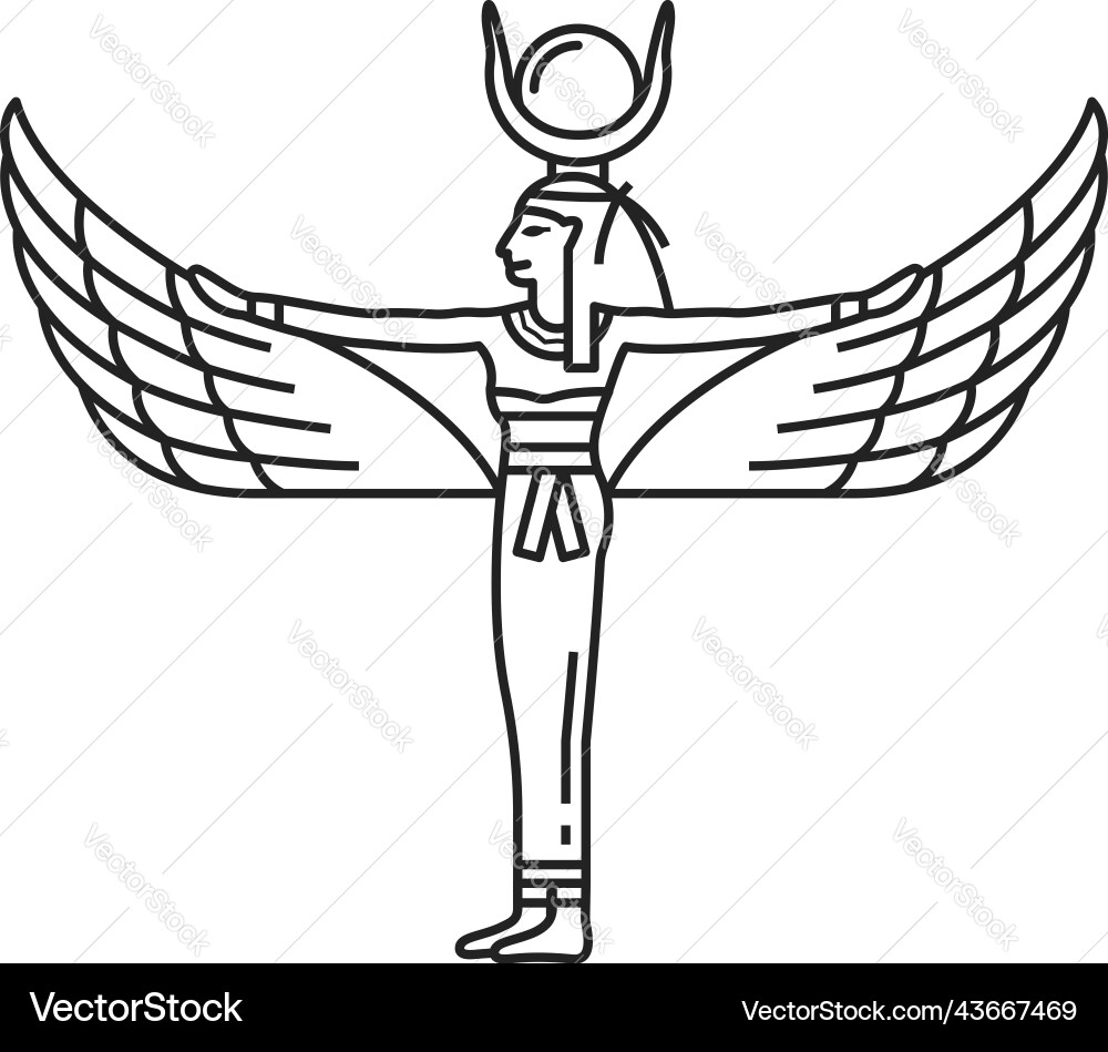 Hathor egypt goddess ancient egyptian god icon Vector Image
