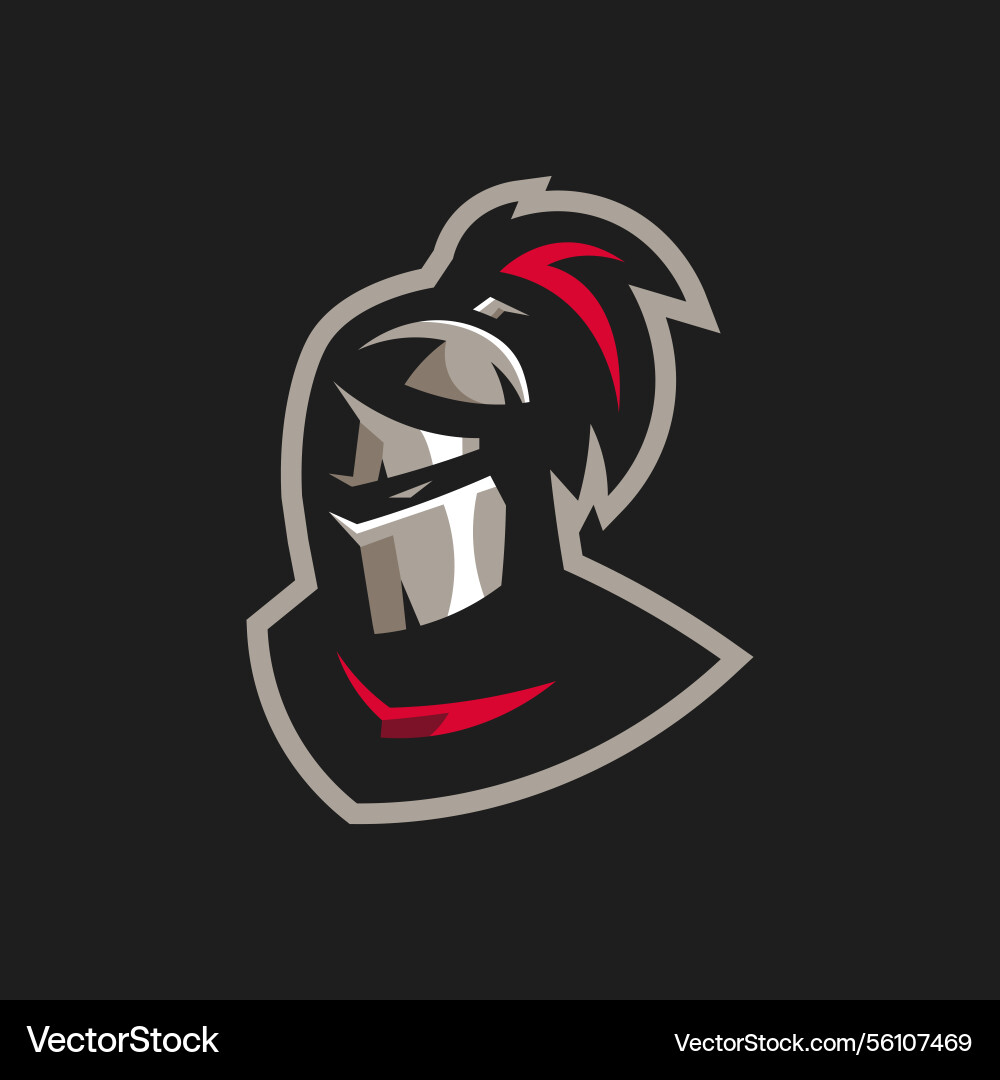 Head knight mascot logo Royalty Free Vector Image