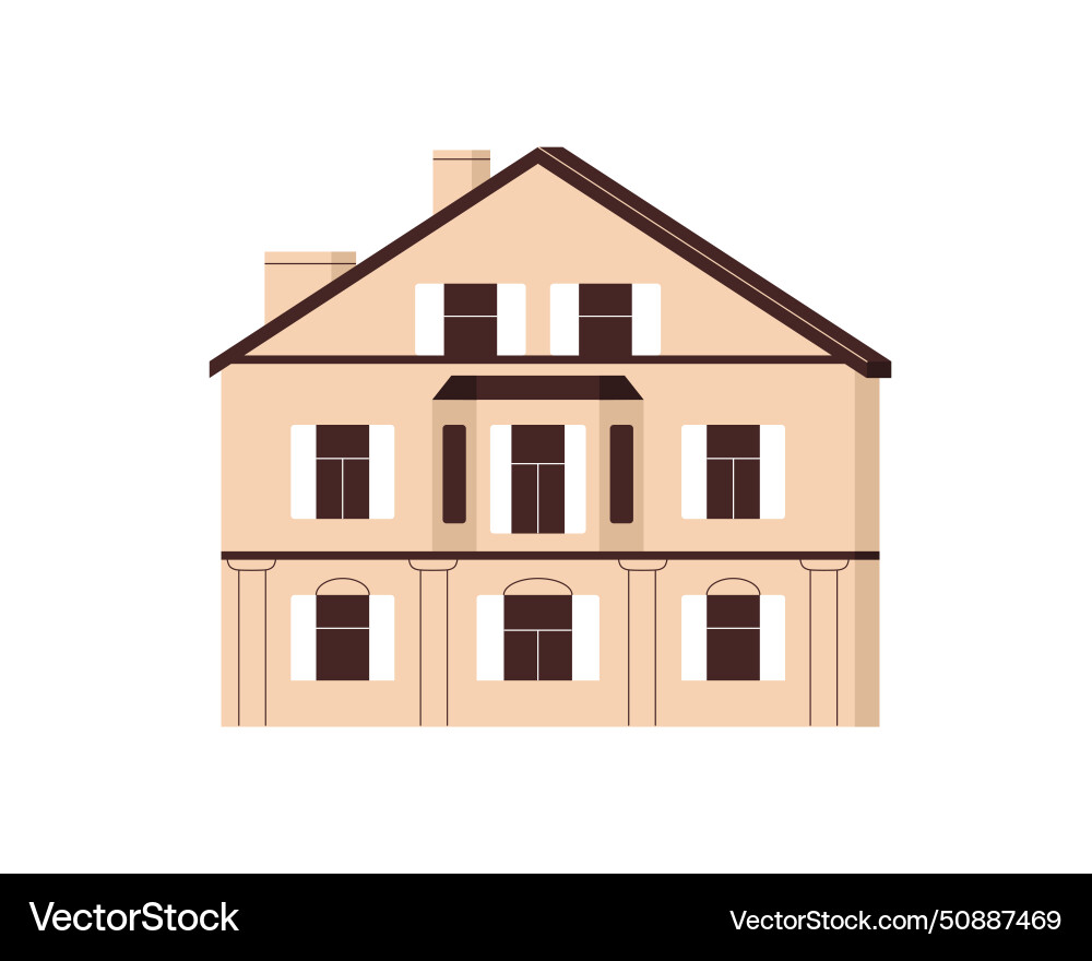 House exterior mansion building with windows Vector Image