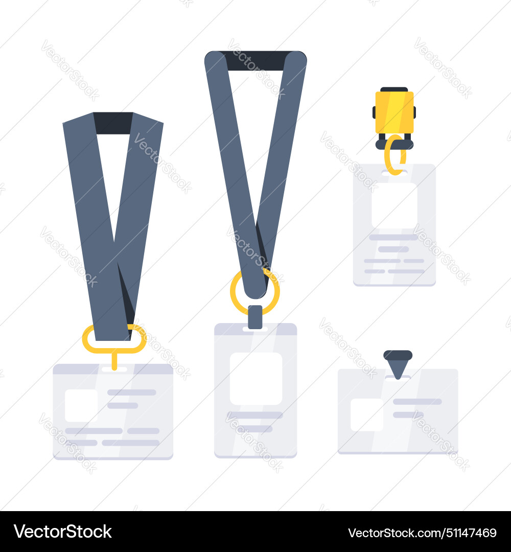 Identification blank plastic id cards clasp and Vector Image