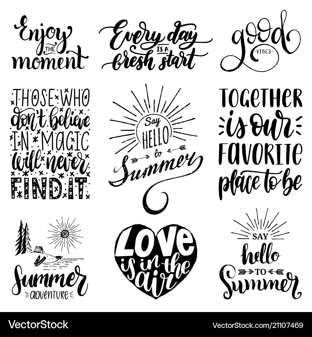 Motivational Calligraphy Quotes – Royalty-Free Vector | VectorStock