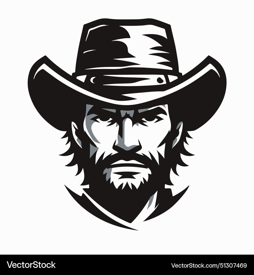 Rugged cowboy with hat Royalty Free Vector Image