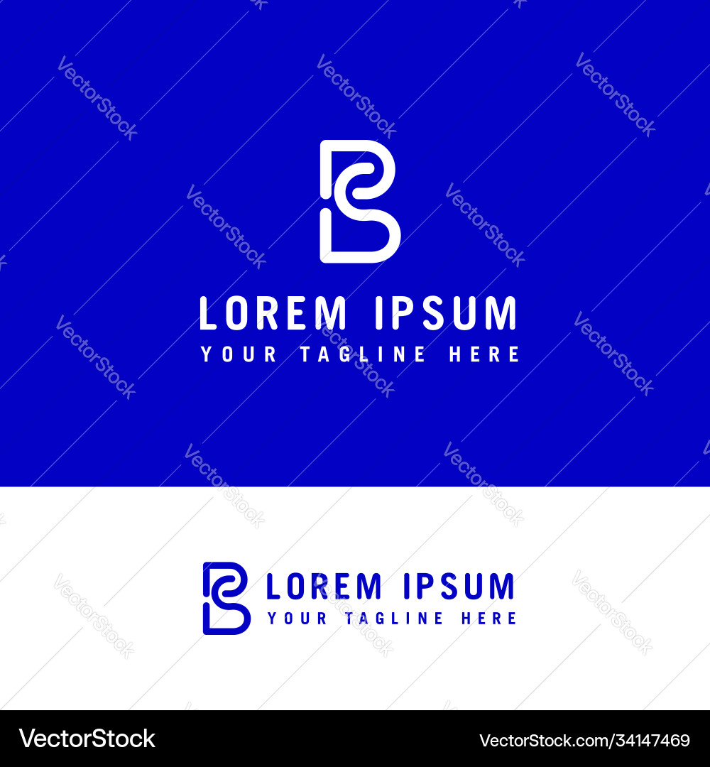 Sb logo design - line art concept Royalty Free Vector Image