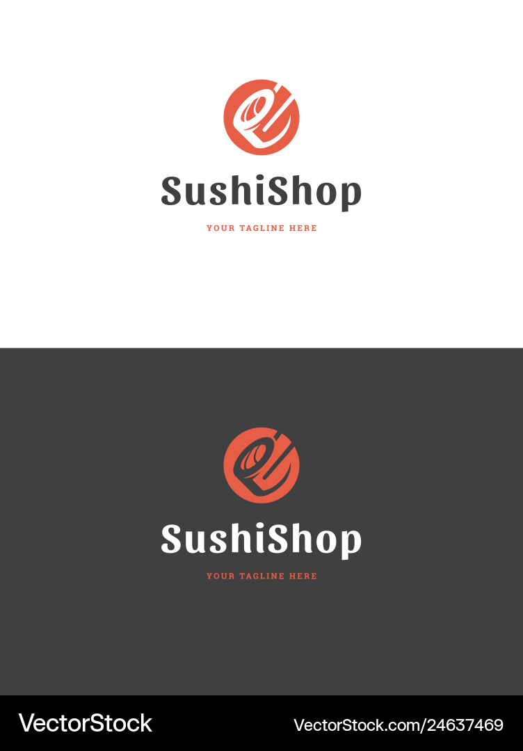 Sushi Roll Logo Template Royalty Free Vector Image