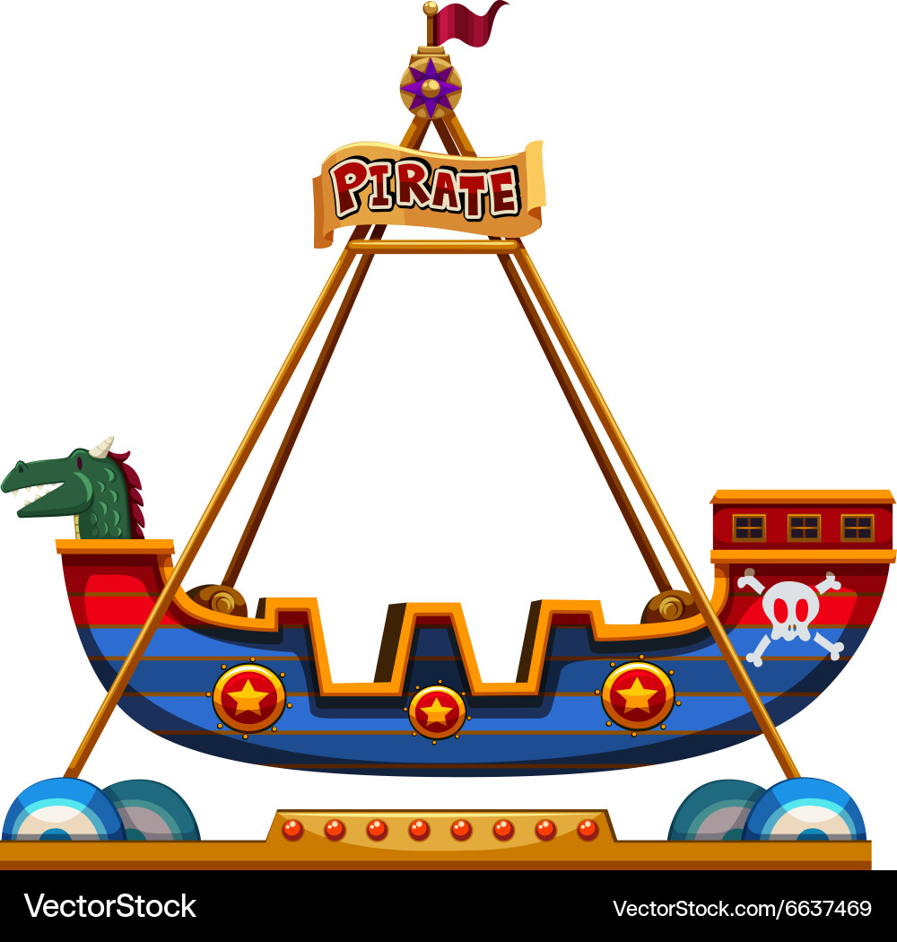 Viking ride in carnival Royalty Free Vector Image