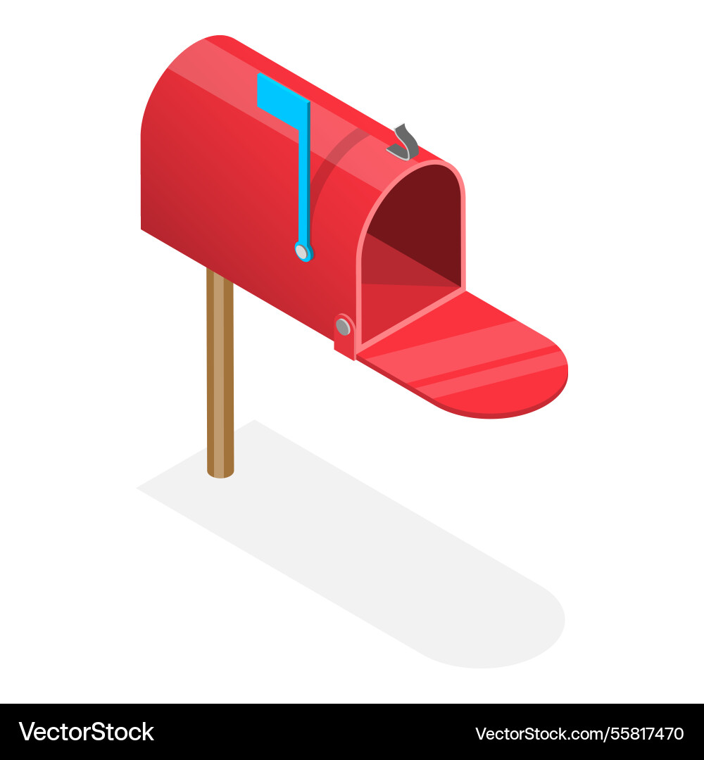 3d isometric flat set of mailboxes item 8 Vector Image
