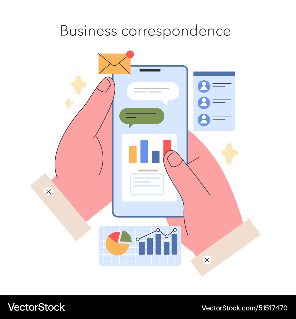 Business correspondence concept Royalty Free Vector Image