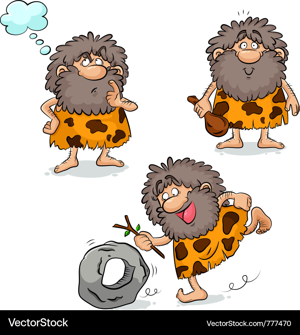 Caveman Cavemen Running Vector Images (26)