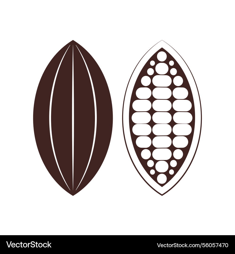 Cocoa bean logo icon Royalty Free Vector Image
