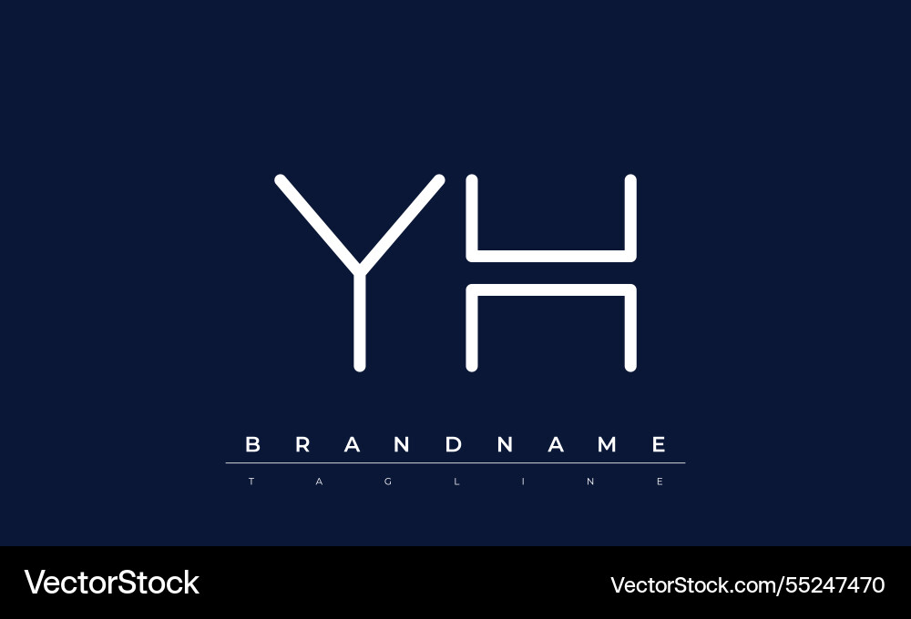 Creative yh letter initial logo image Royalty Free Vector