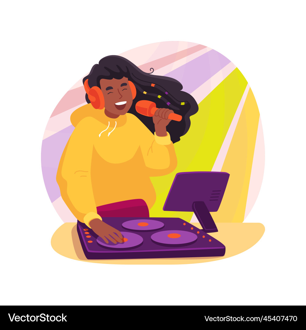 Hip-hop dj isolated cartoon Royalty Free Vector Image