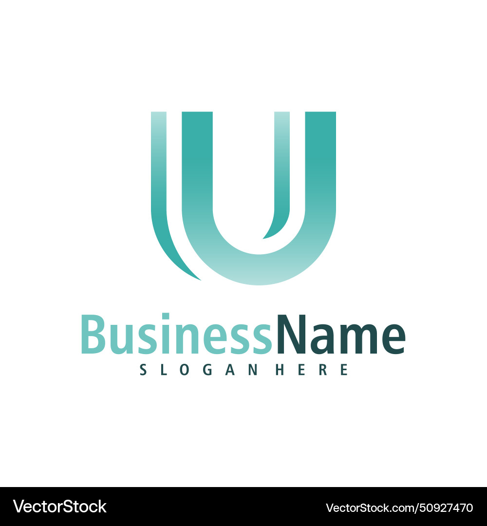 Letter u logo design creative initial Royalty Free Vector