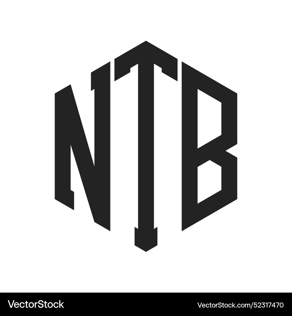 Ntb logo design initial letter monogram Royalty Free Vector