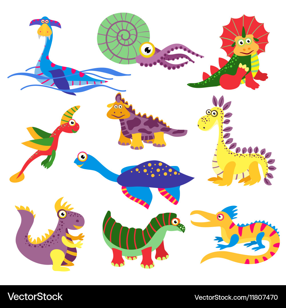 Prehistoric cute dinosaurus Royalty Free Vector Image