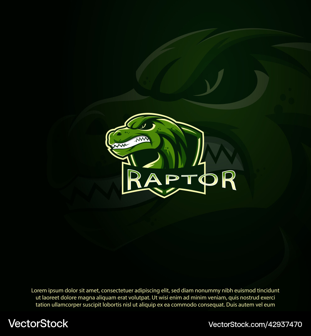 Raptor mascot logo Royalty Free Vector Image - VectorStock