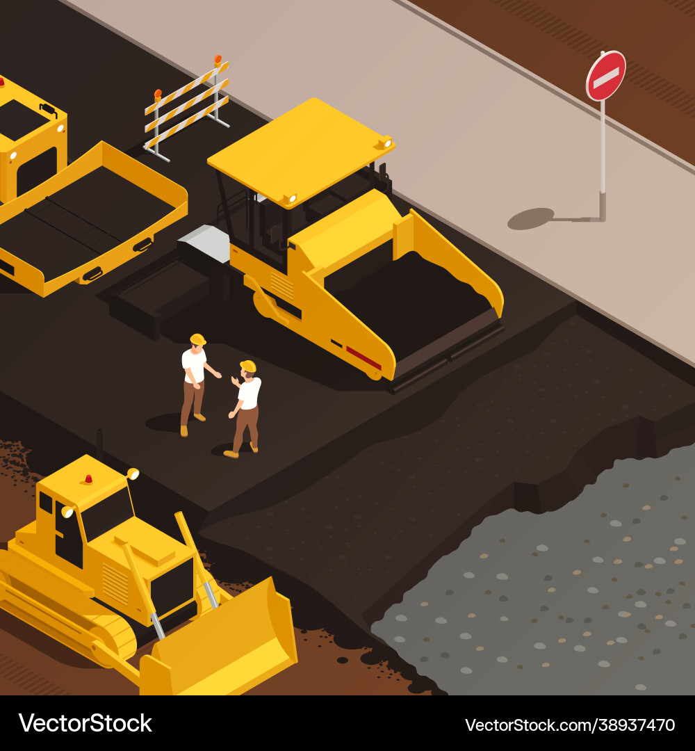Road surface construction composition Royalty Free Vector