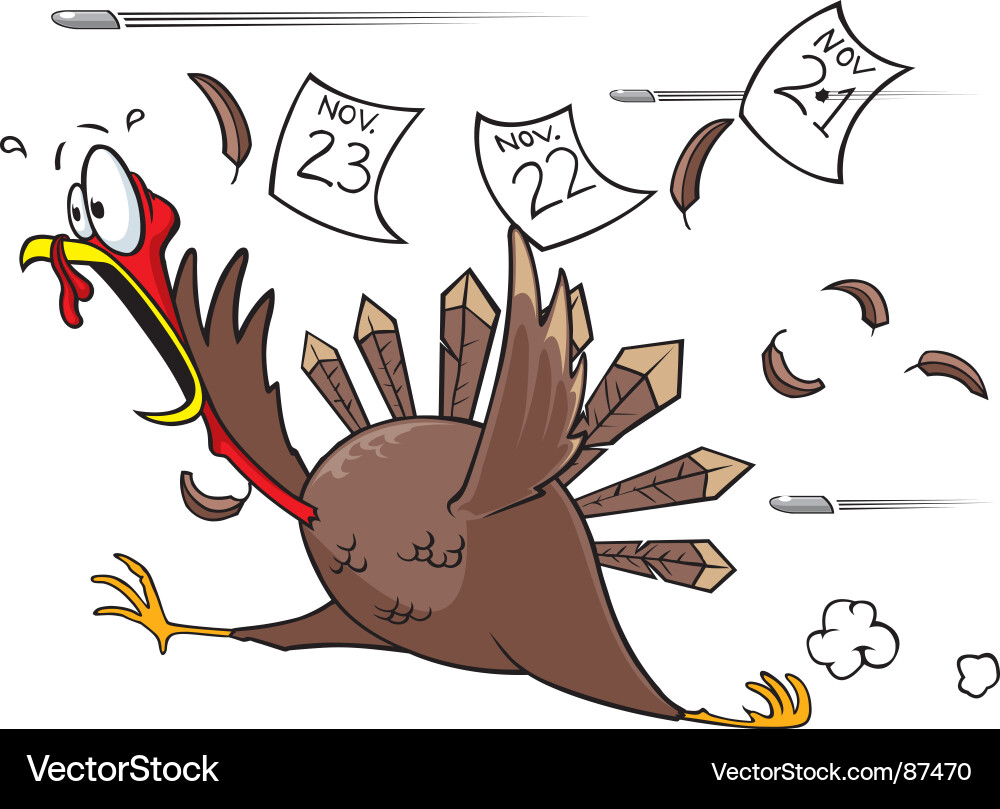 Scared turkey Royalty Free Vector Image - VectorStock