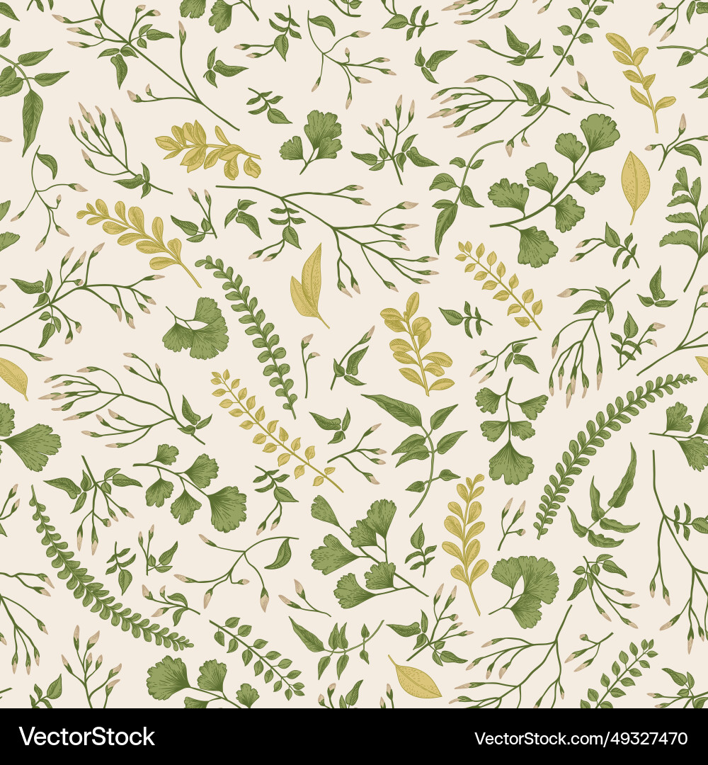 Seamless pattern with plants Royalty Free Vector Image