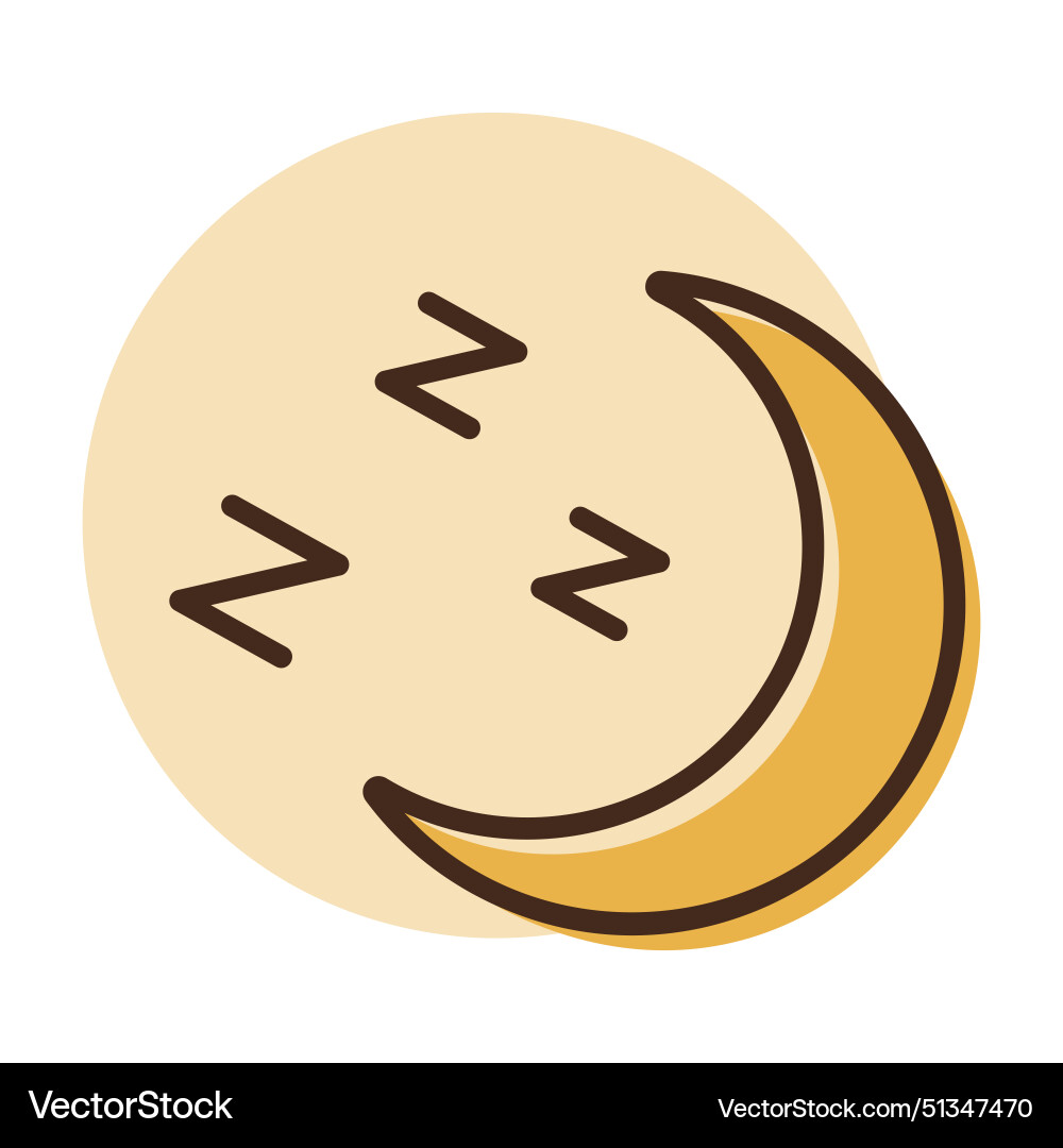 Sleeping time icon moon clock sign graph symbol Vector Image
