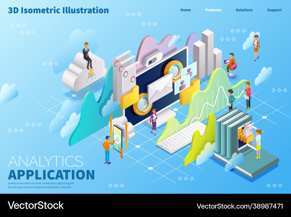 3d isometric cloud computing Royalty Free Vector Image