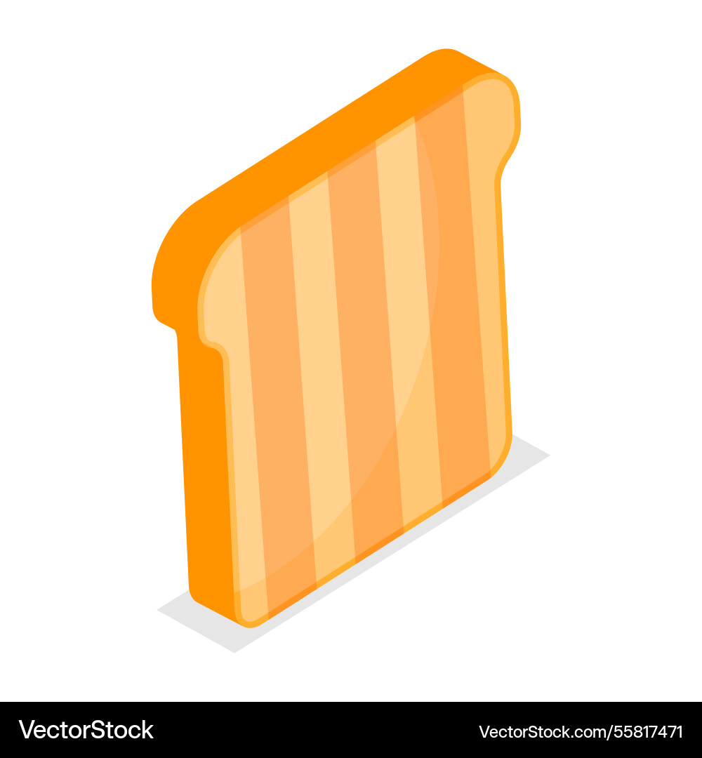 3d isometric flat set of breakfast toasted Vector Image