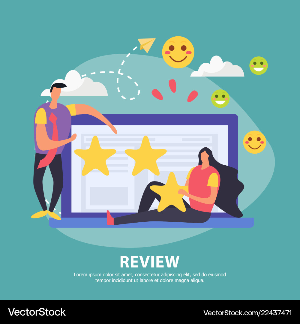 Customer Review & CRM Background Royalty Free Vector