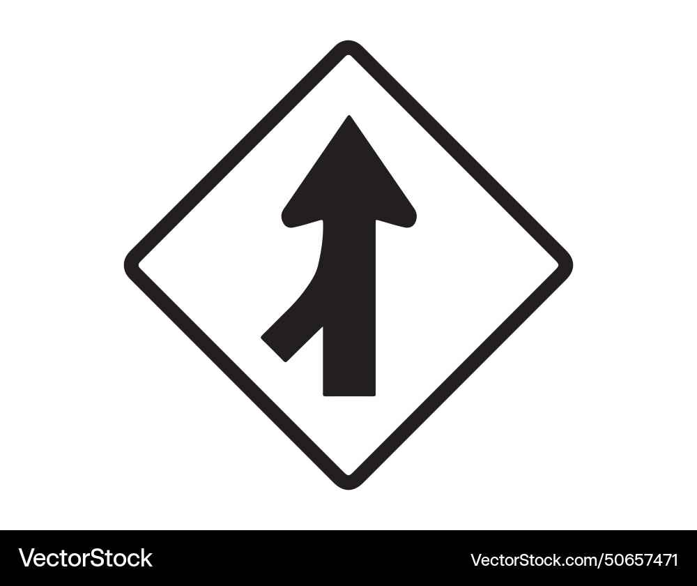 Merging road sign silhouette art Royalty Free Vector Image