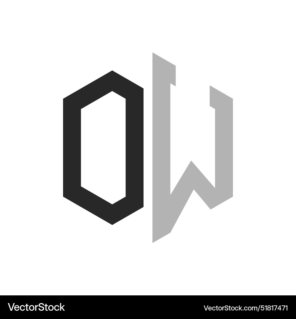 Modern unique hexagon letter ow logo design Vector Image