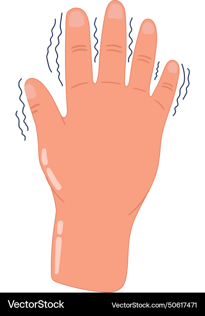Parkinson tremor hand Royalty Free Vector Image
