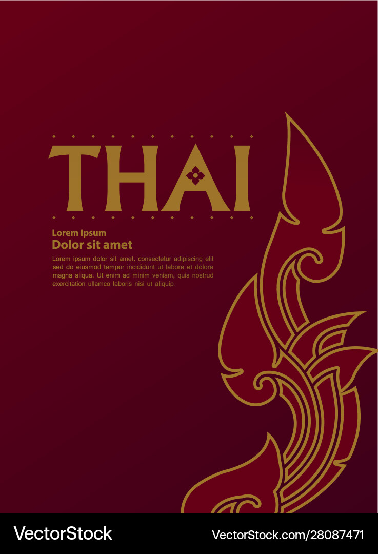 Thai art element for graphic design Royalty Free Vector