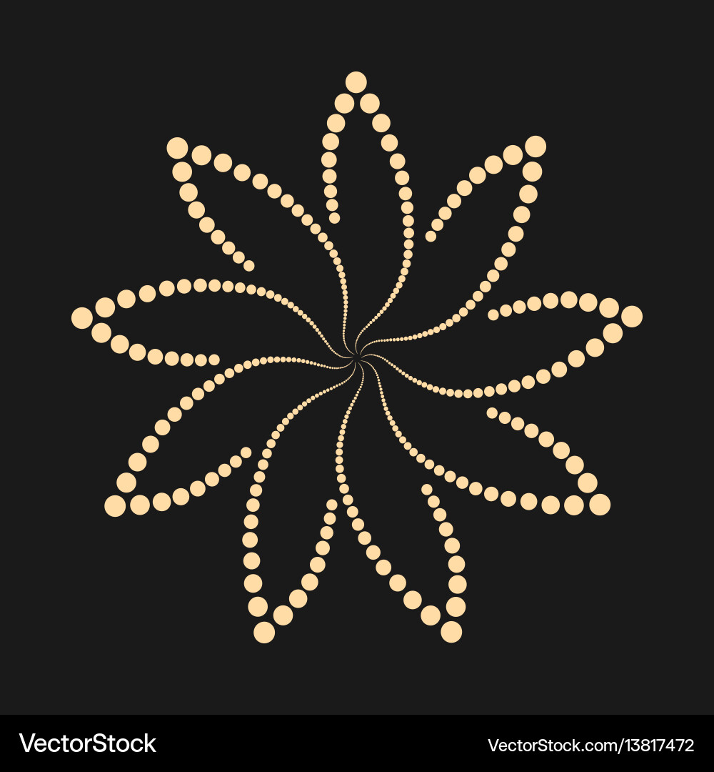 Abstract dotted flower shape design element Vector Image