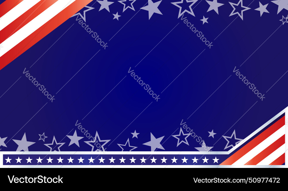 American flag symbols decorative frame Royalty Free Vector