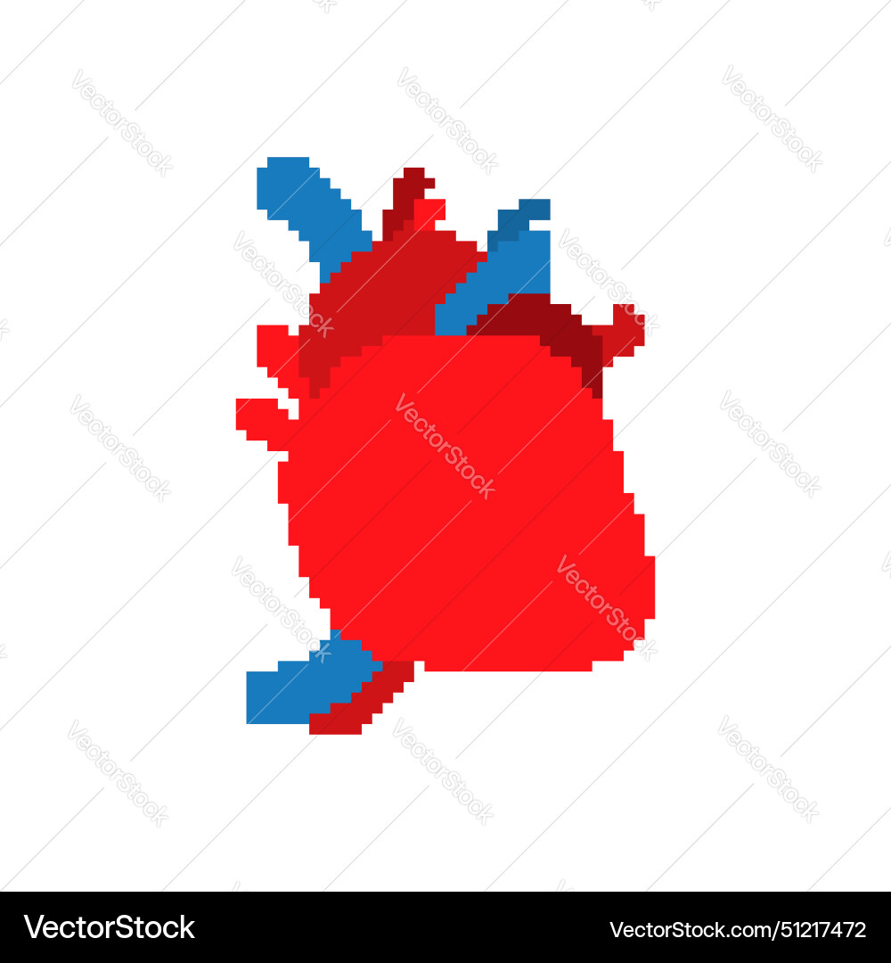 Anatomical heart pixel art 8 bit internal organ Vector Image
