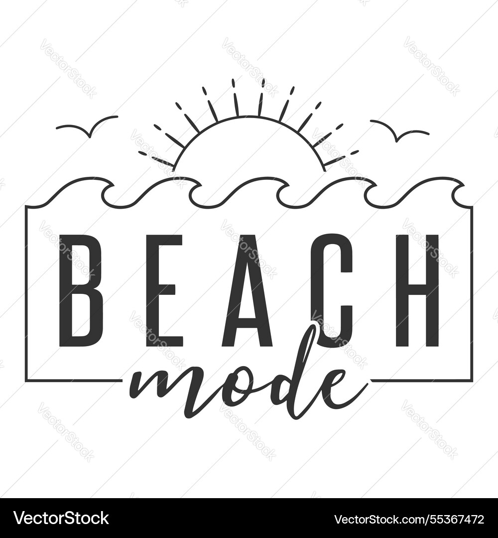 Beach mode clip art design Royalty Free Vector Image