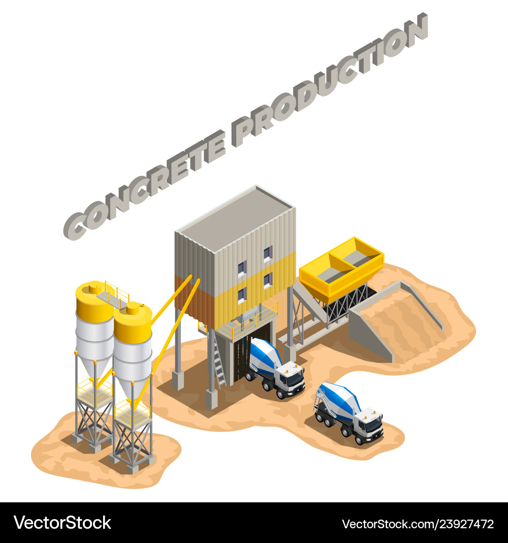 Concrete plant area composition Royalty Free Vector Image