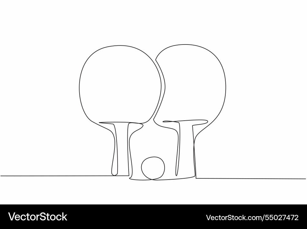 Continuous one line drawing paddle ping pong Vector Image