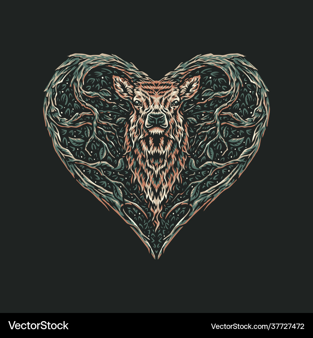 Deer love Royalty Free Vector Image - VectorStock