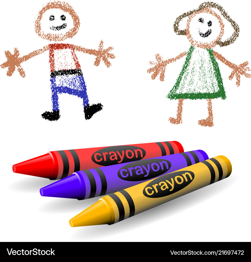 Kids crayons Royalty Free Vector Image - VectorStock