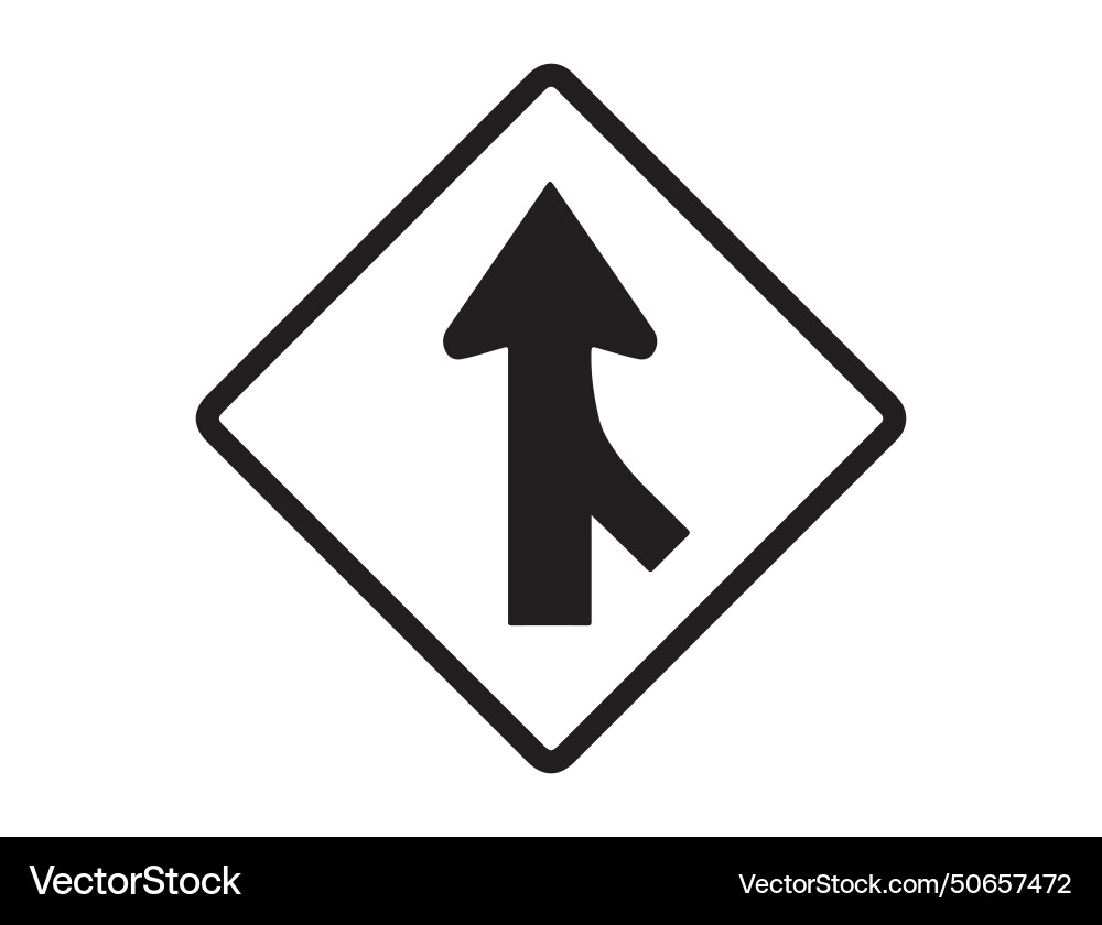 Merging road sign silhouette art Royalty Free Vector Image