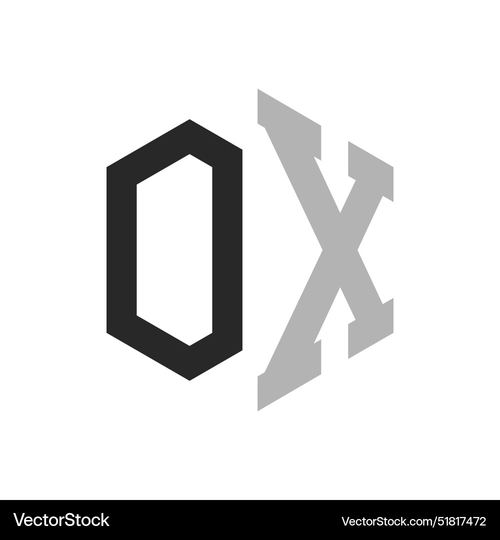 Modern unique hexagon letter ox logo design Vector Image