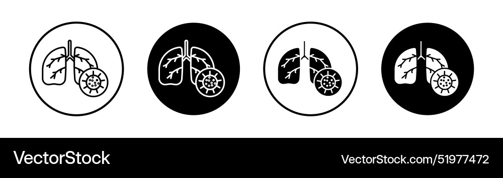 Pneumonia bacterium icon mark in filled style Vector Image