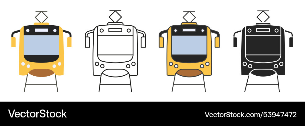Public transport metro in different styles Vector Image