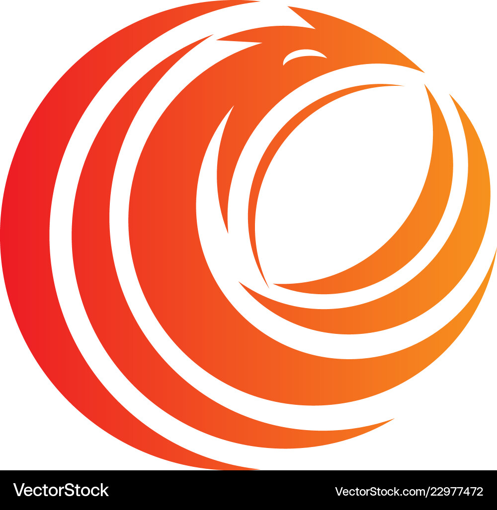 Round phoenix bird logo Royalty Free Vector Image