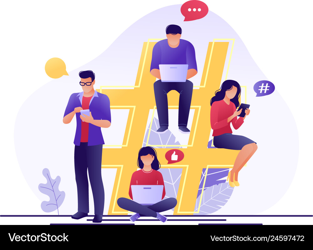 Social Media Hashtag Concept Royalty Free Vector Image