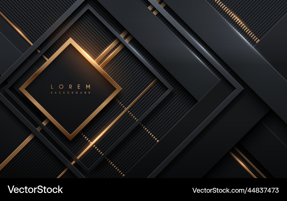 Abstract black and gold geometric shapes Vector Image