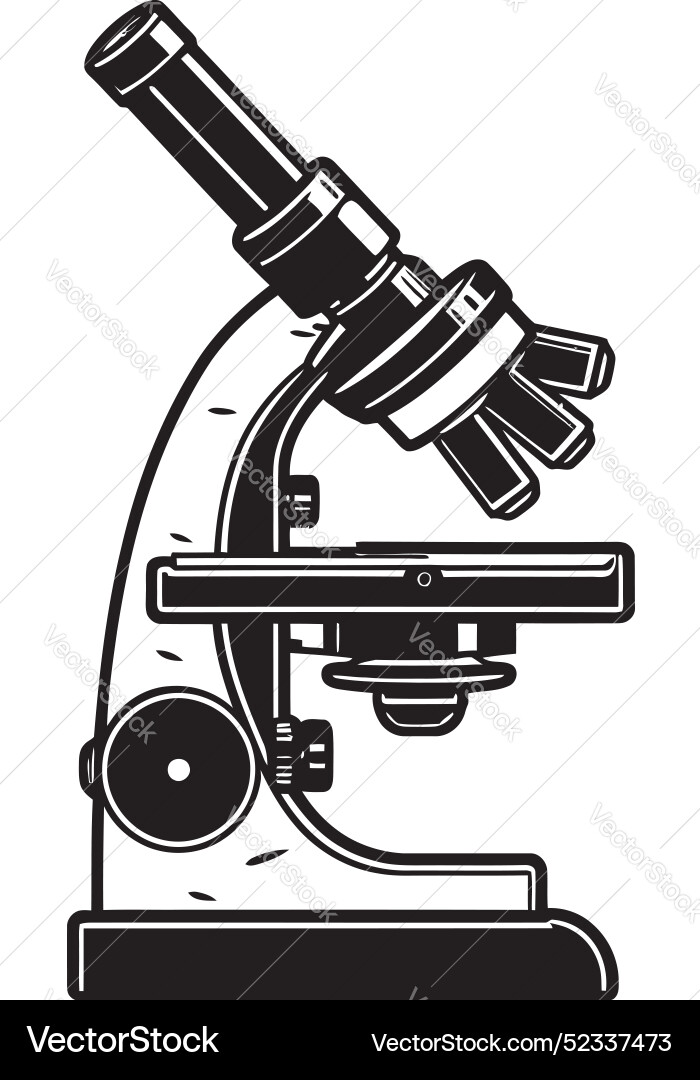 Black scope icon iconic emblem scientific Vector Image