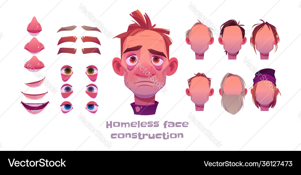 Construction Face Avatar Set Royalty Free Vector Image
