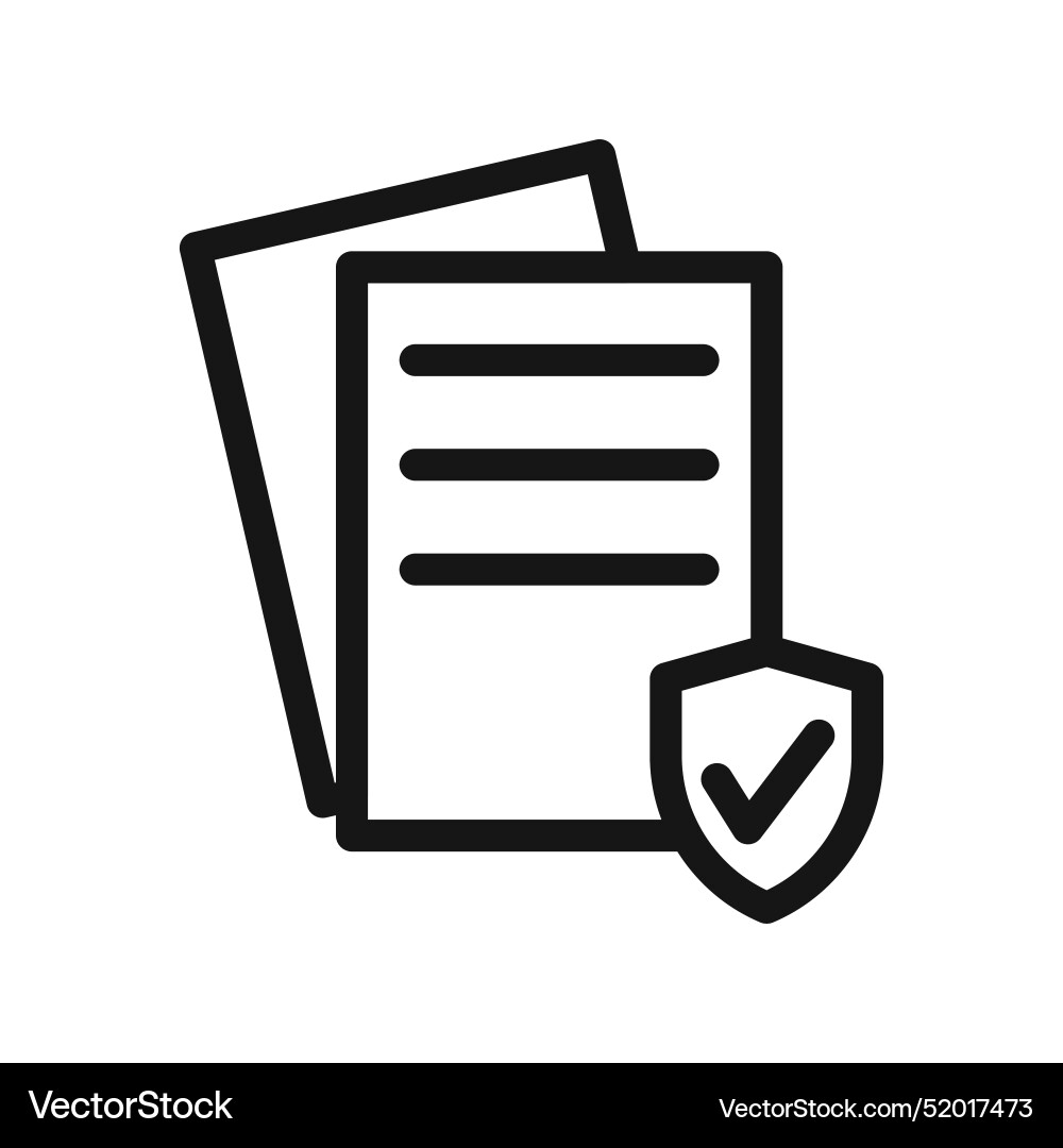 Data protection icon black line art Royalty Free Vector