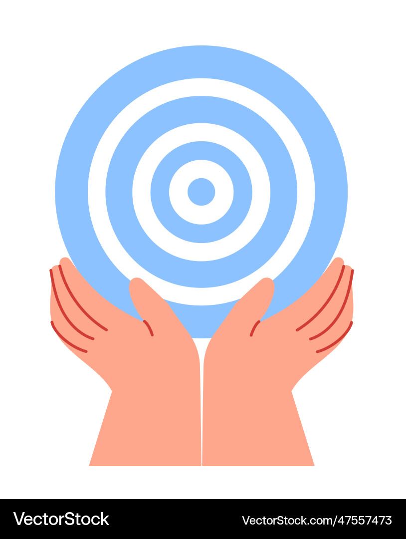 Hands holding the target goal and aim Royalty Free Vector