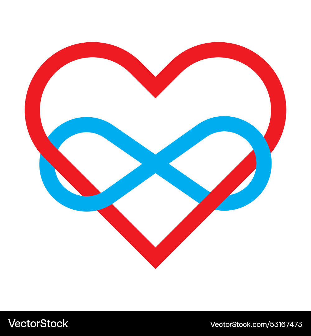 Infinity heart symbol intertwining love Royalty Free Vector